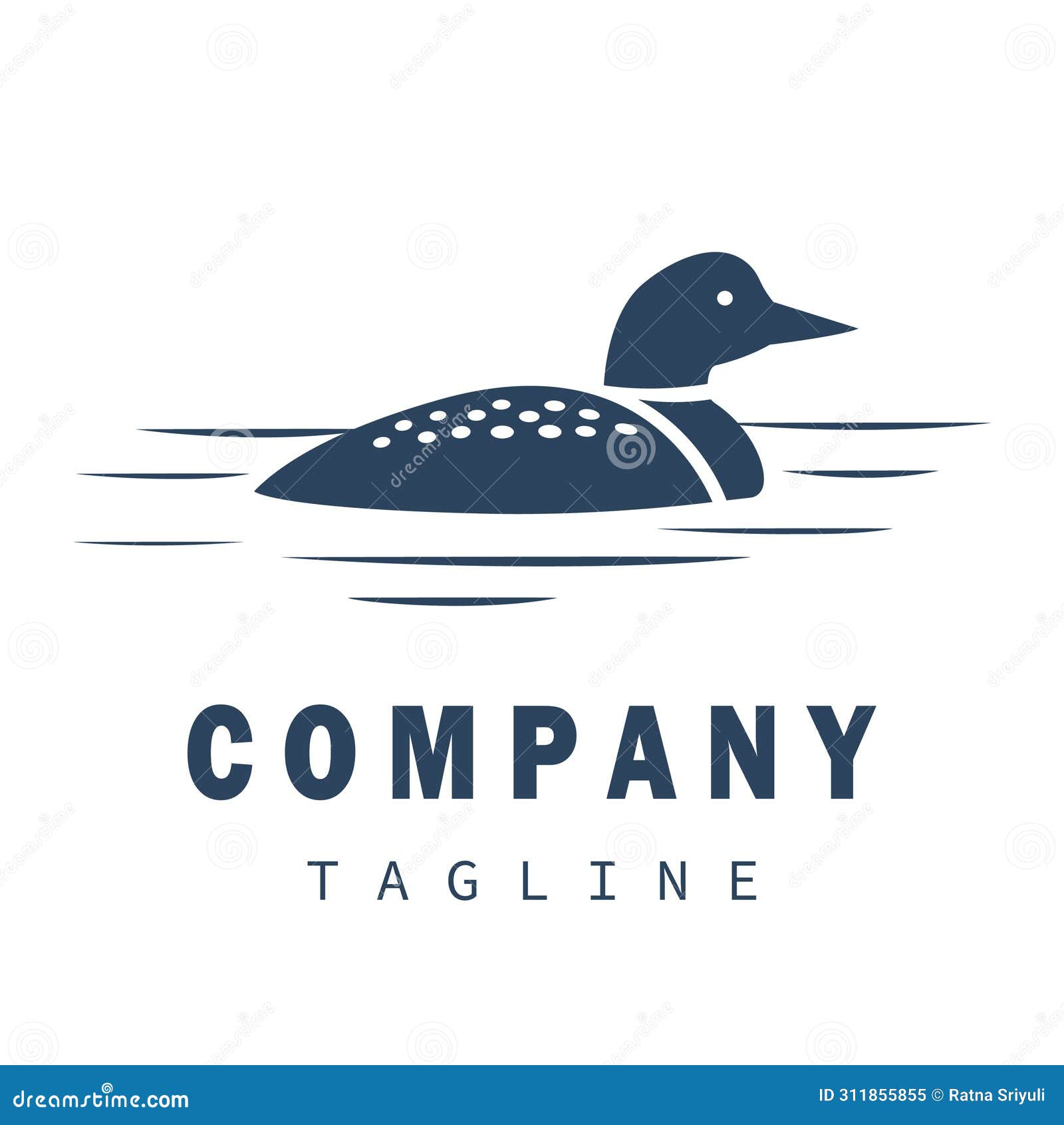 Duck Loon Bird Logo Design Vector Illustration Stock Illustration ...