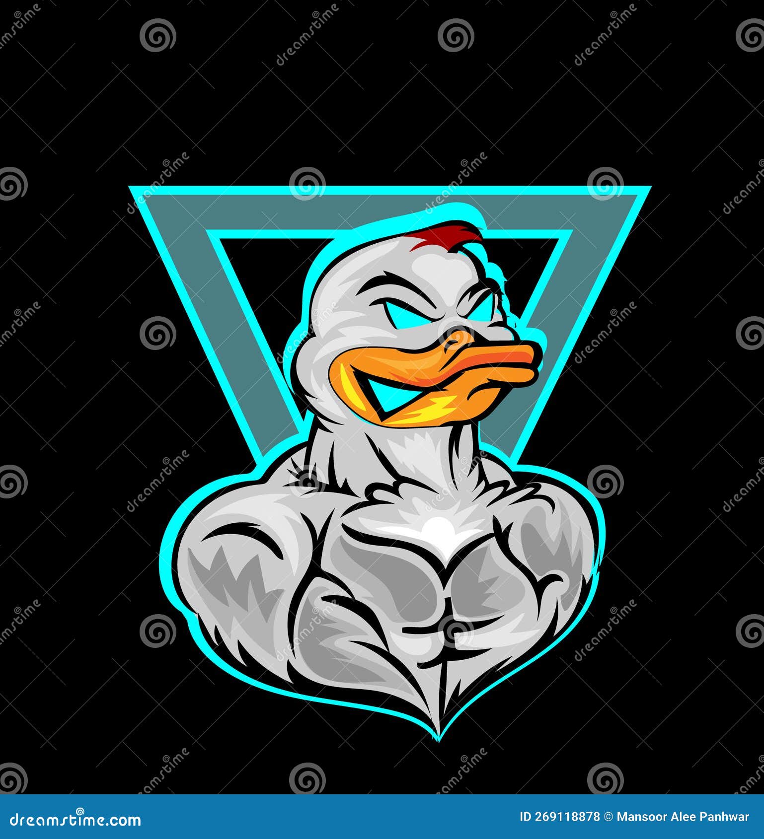 Duck mascot gaming vector stock vector. Illustration of brand - 269118878