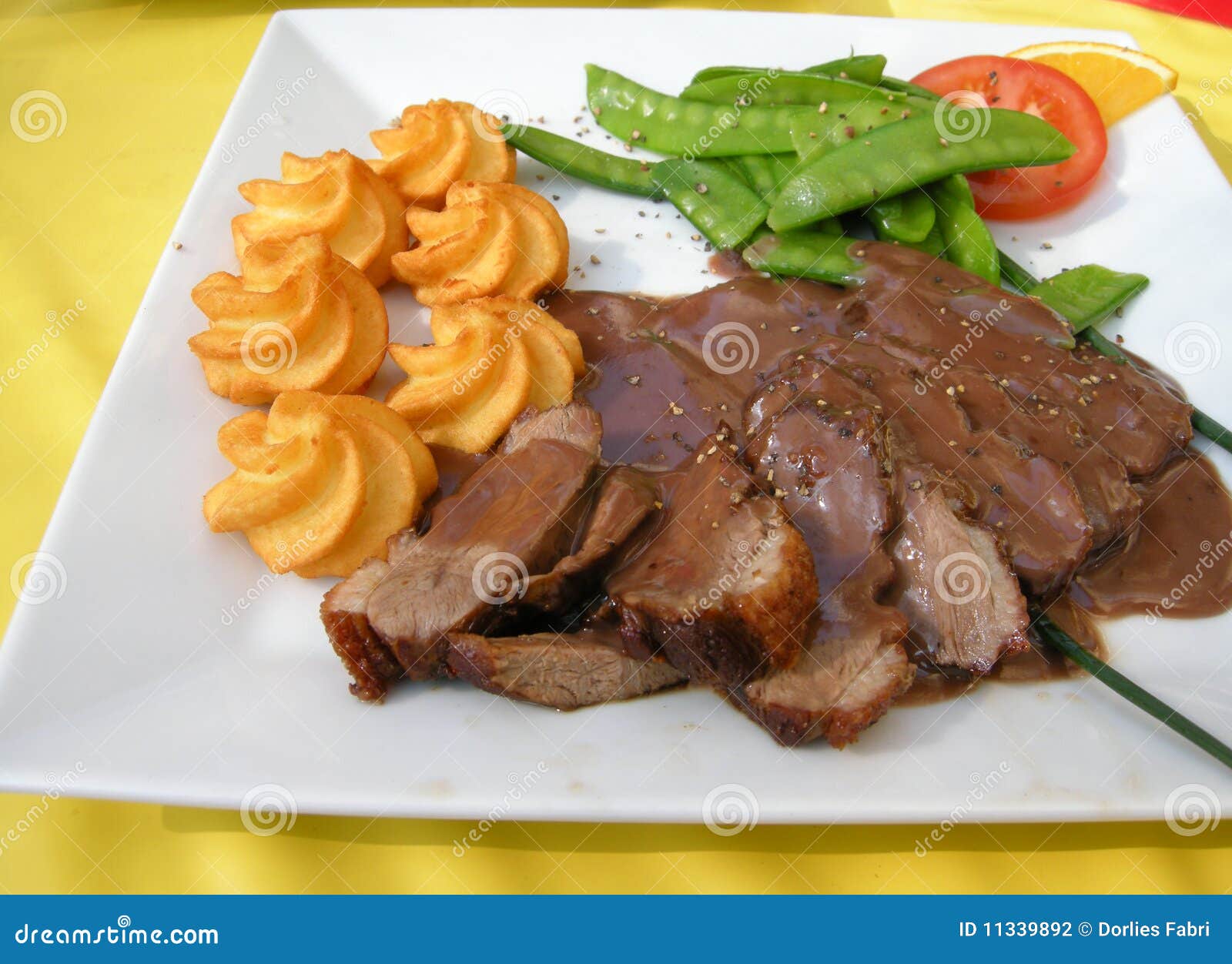 Duck meal stock photo. Image of breast, meal, plate, swirls - 11339892