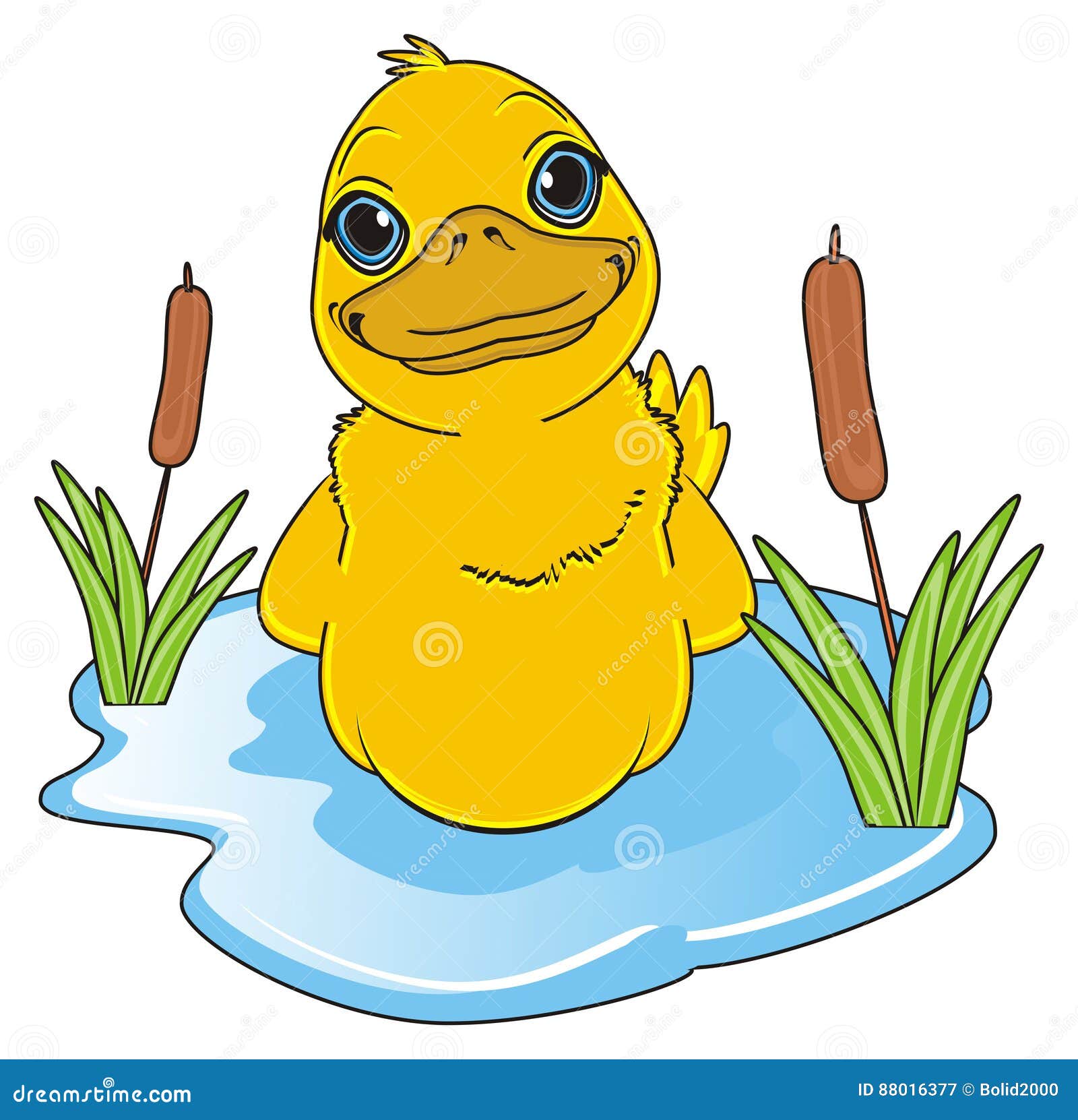 Duck and nature`s objects stock illustration. Illustration of profile ...