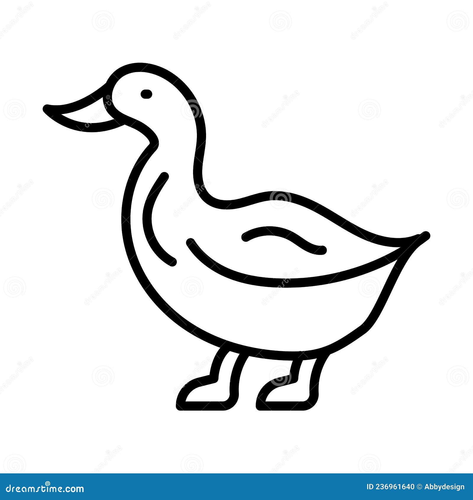 Duck Outline Icon Animal Vector Stock Vector - Illustration of shape ...