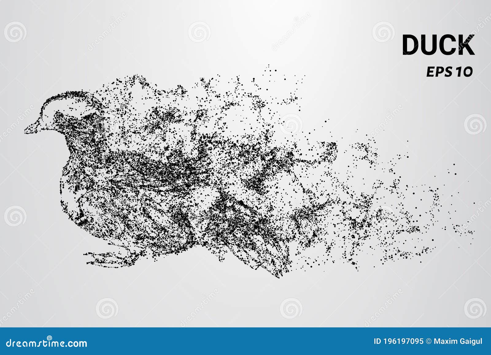 Duck of the Particles. the Duck Consists of Circles and Dots Stock ...