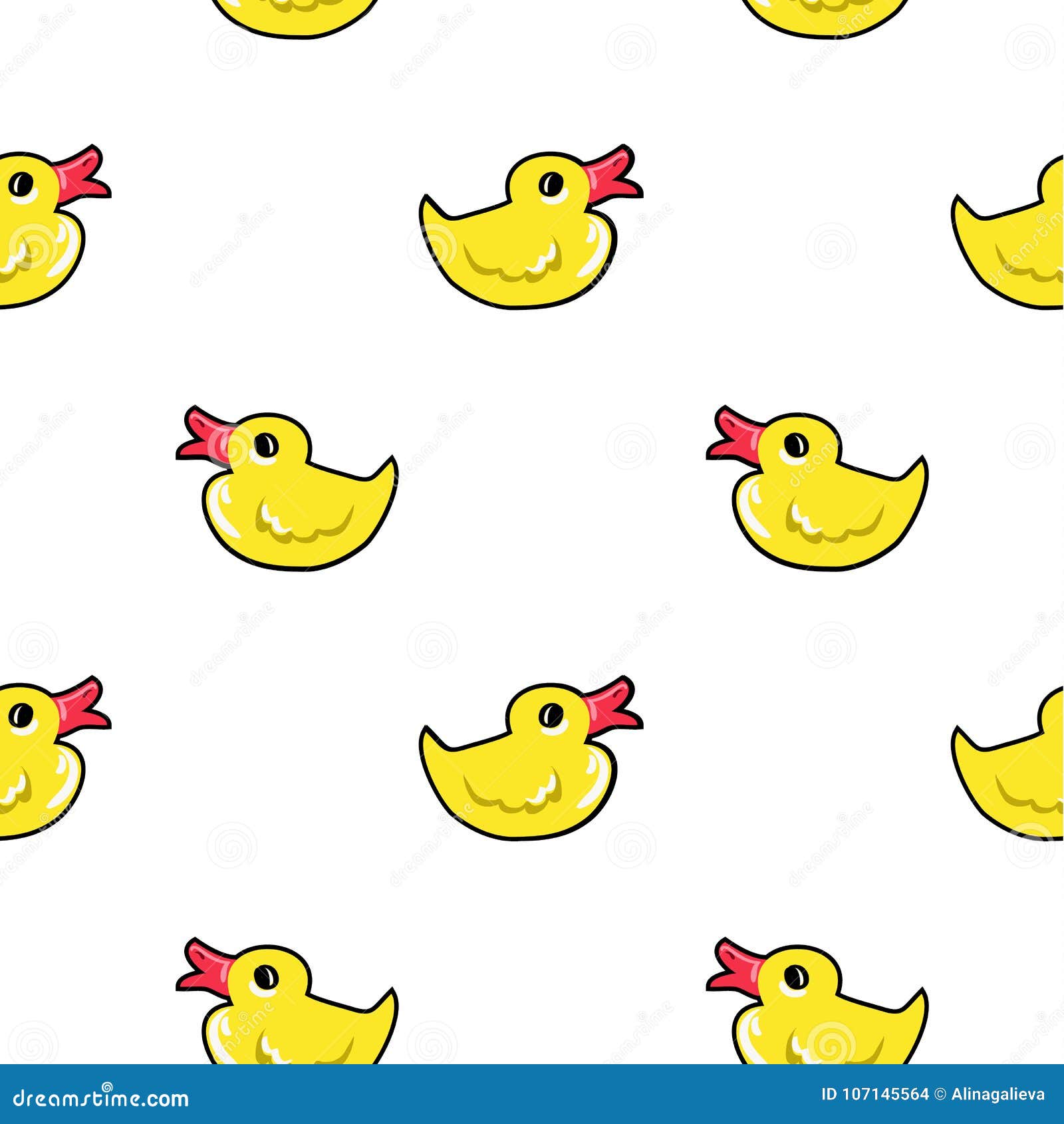 Duck Pattern Repeat Seamless in Yellow and White Colors Stock Vector ...