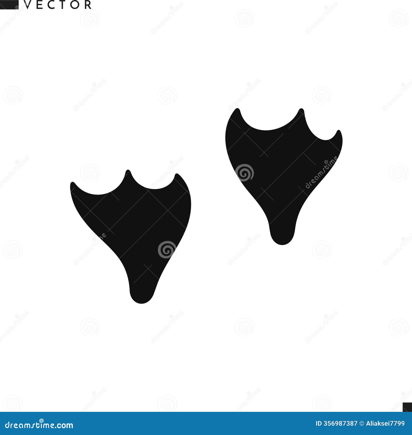 Duck paw print silhouette stock illustration. Illustration of print ...