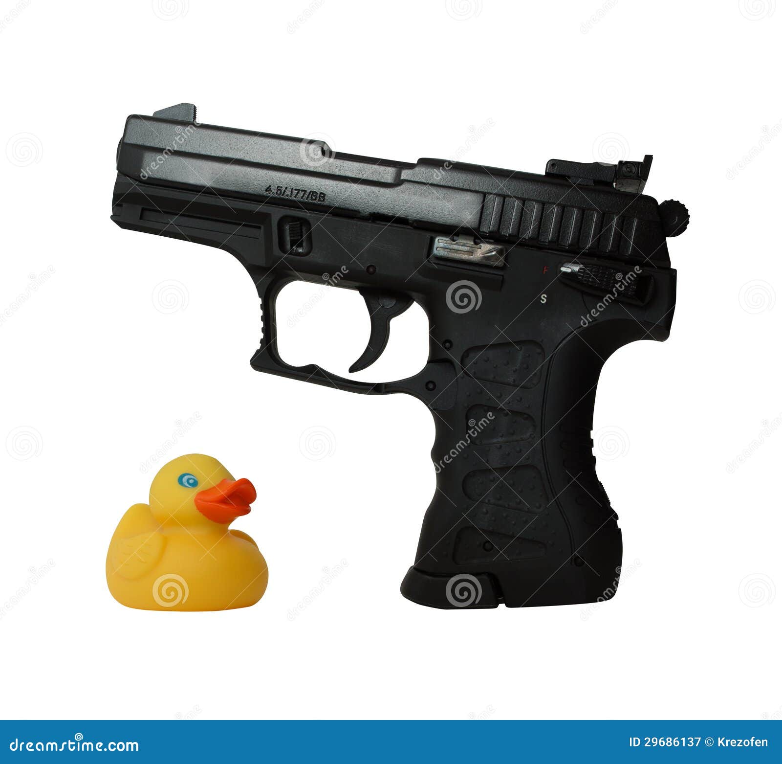 Duck and pistol stock image. Image of isolated, weapon - 29686137
