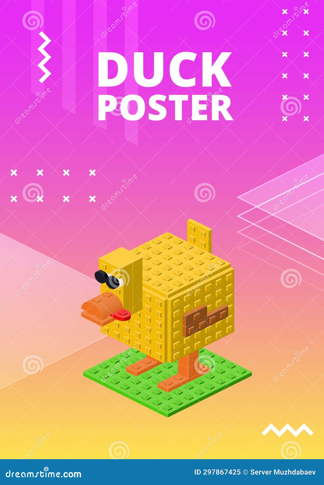 Duck Poster for Print and Design. Vector Illustration. Stock ...