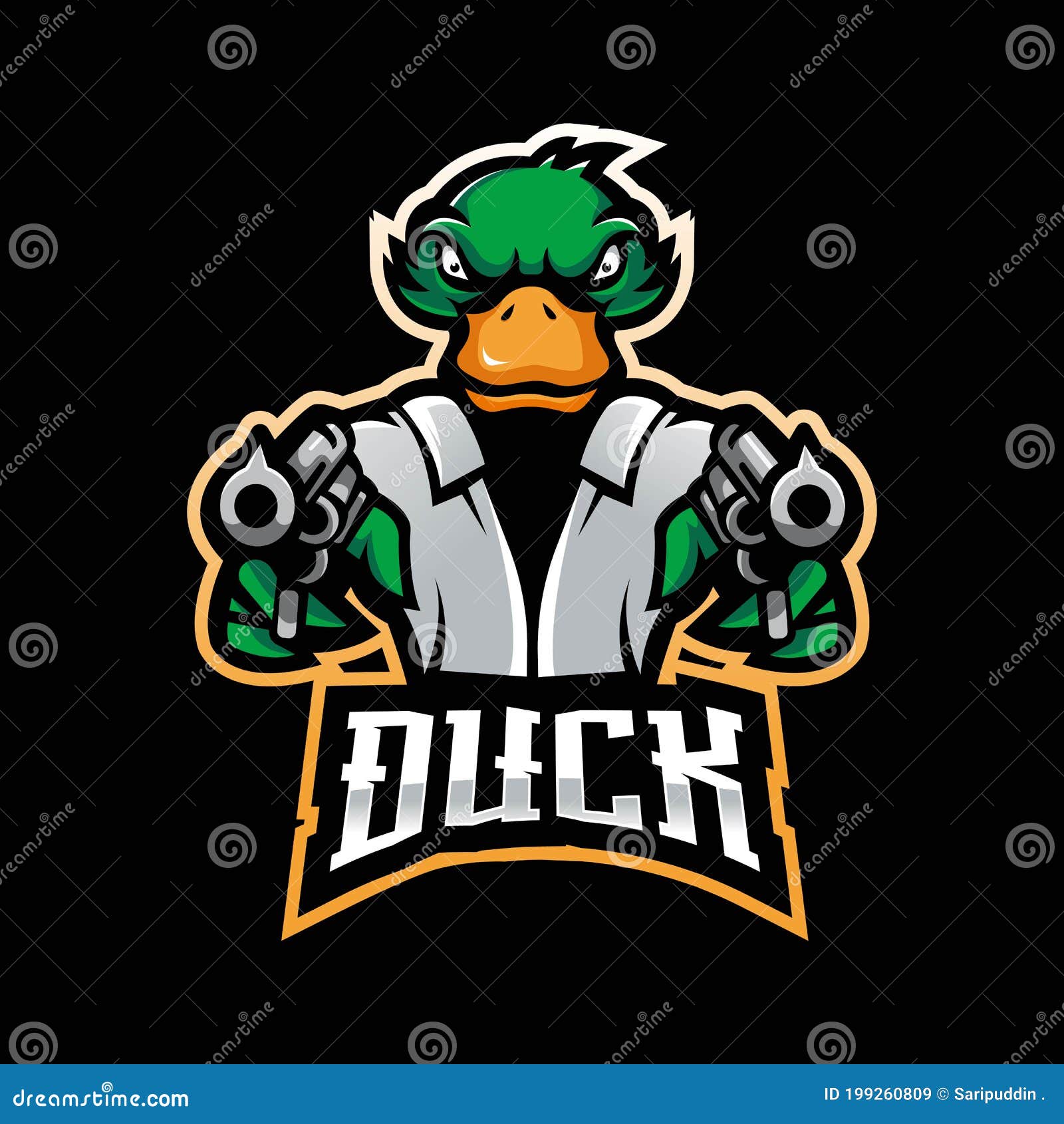 Duck gaming logo stock vector. Illustration of duckling - 199260809