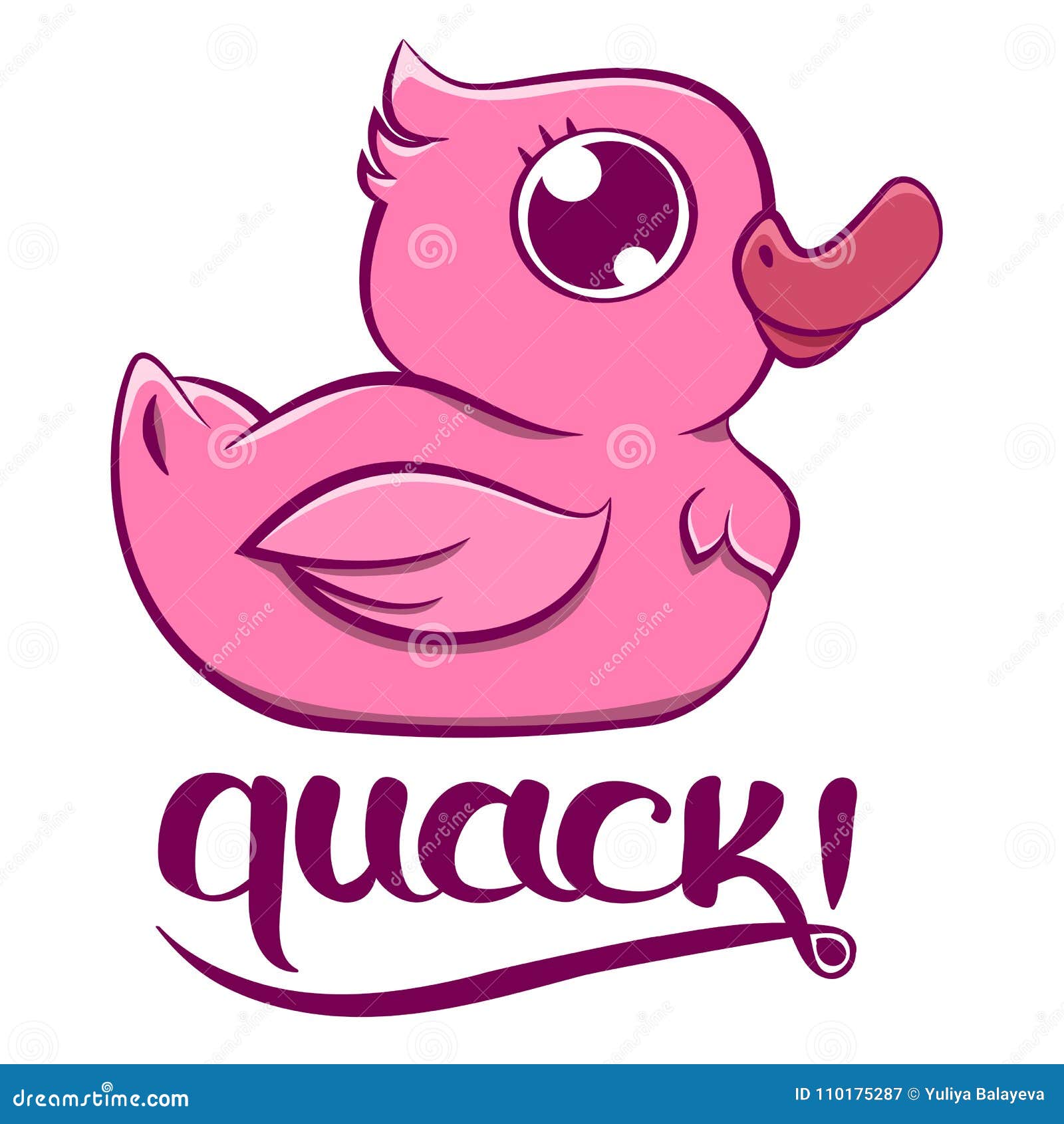 Duck Quack cor-de-rosa ilustração do vetor. Ilustração de etiqueta ...