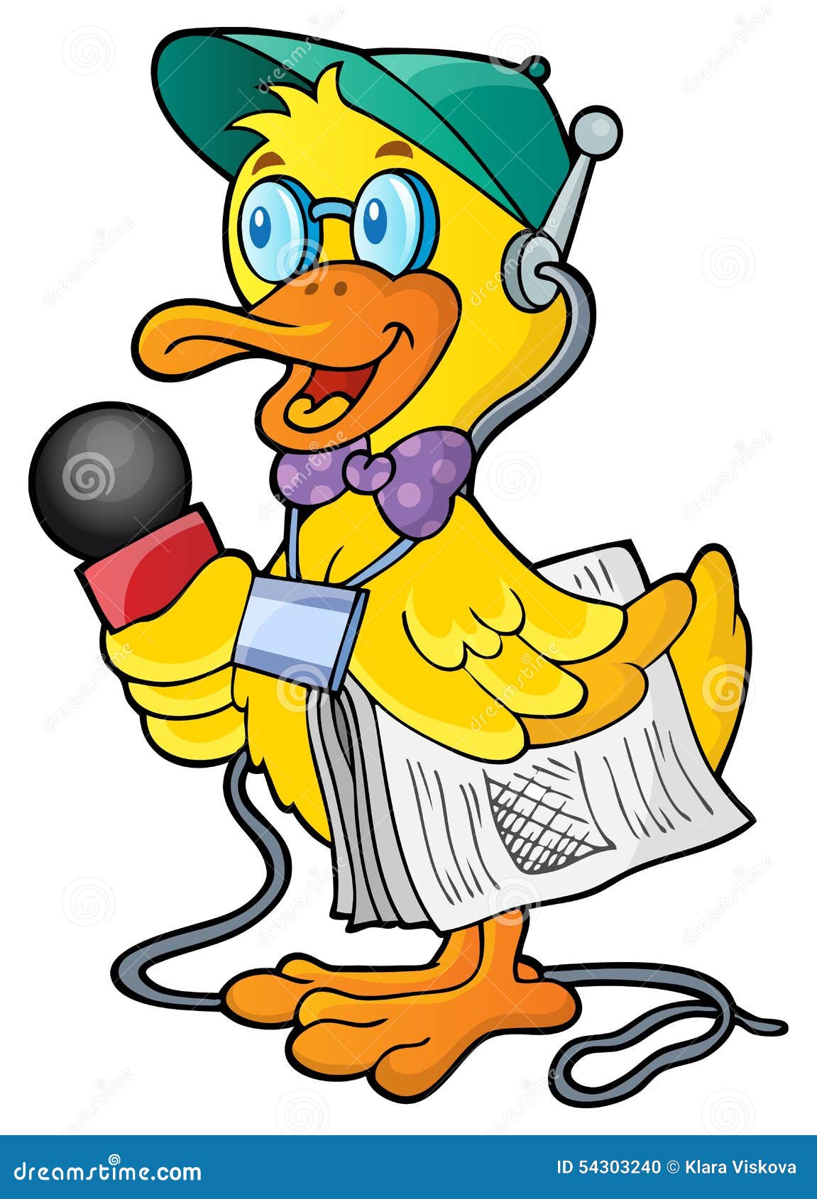 Duck Reporter Theme Image 1 Stock Vector - Illustration of animal, cute ...