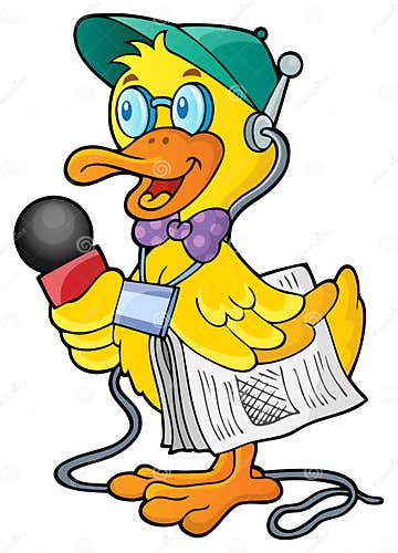 Duck Reporter Theme Image 1 Stock Vector - Illustration of animal, cute ...