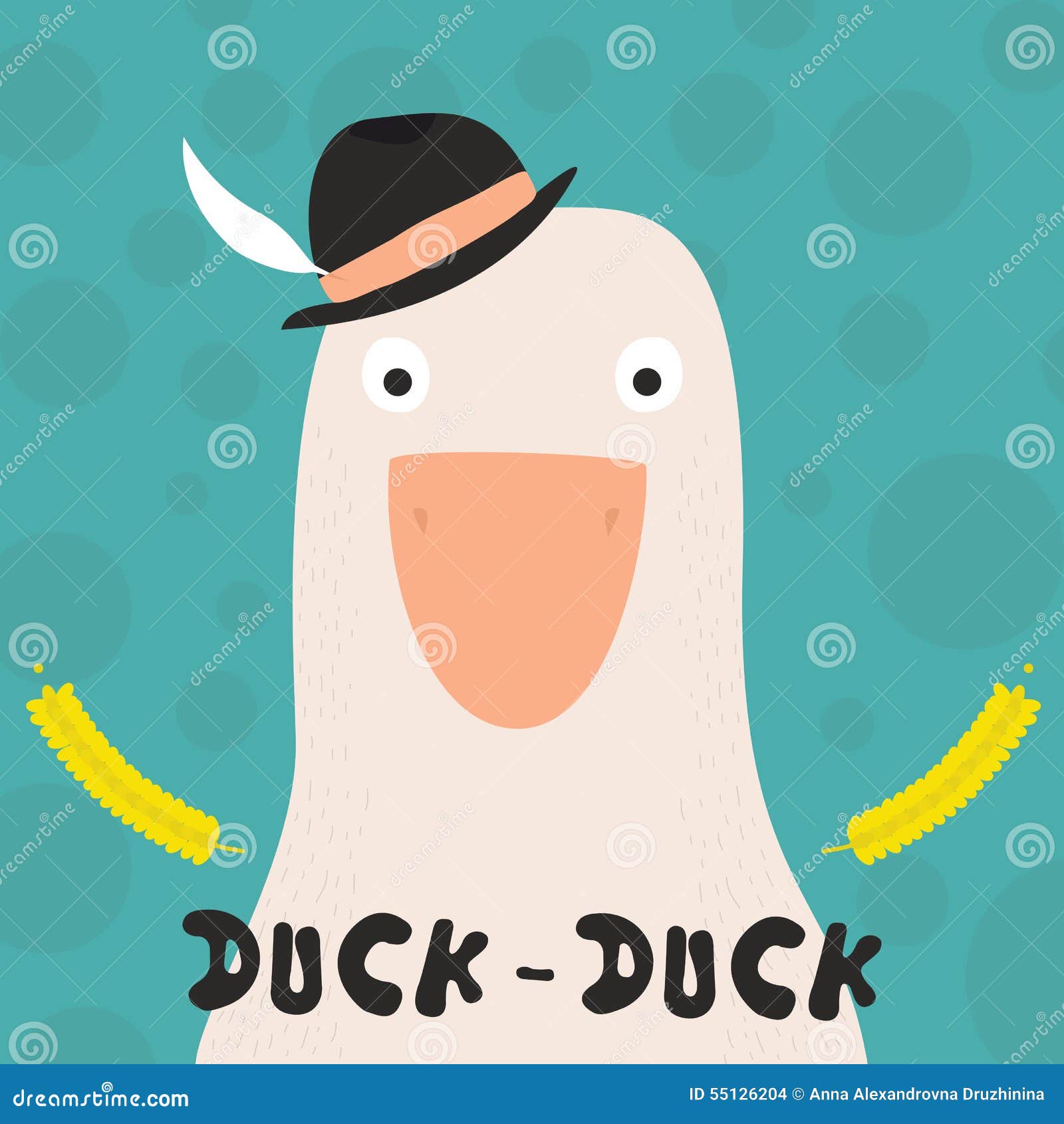 Duck retro illustration stock illustration. Illustration of revival ...