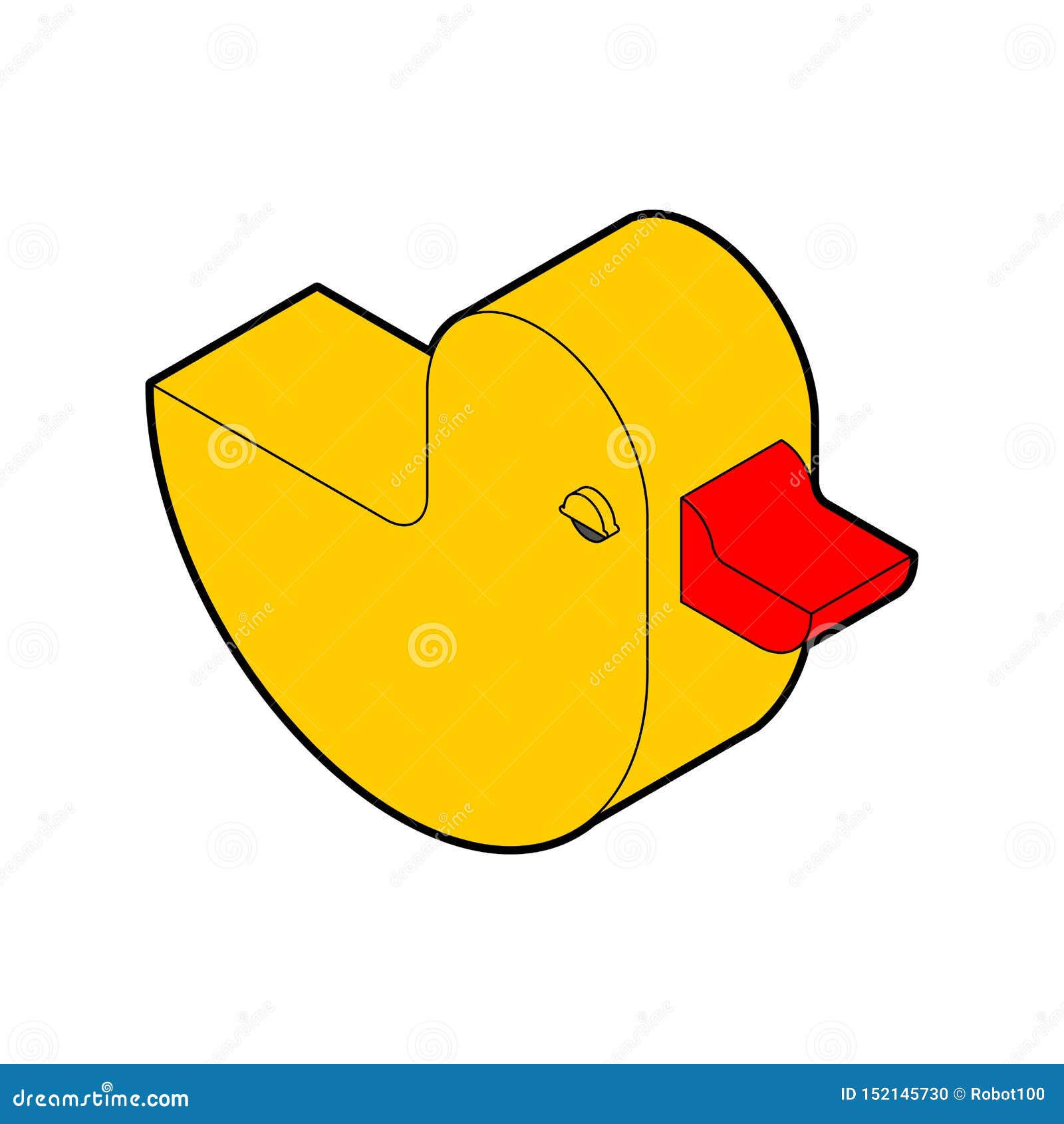 Duck Rubber Isolated. Isometric Toy Stock Vector - Illustration of baby ...