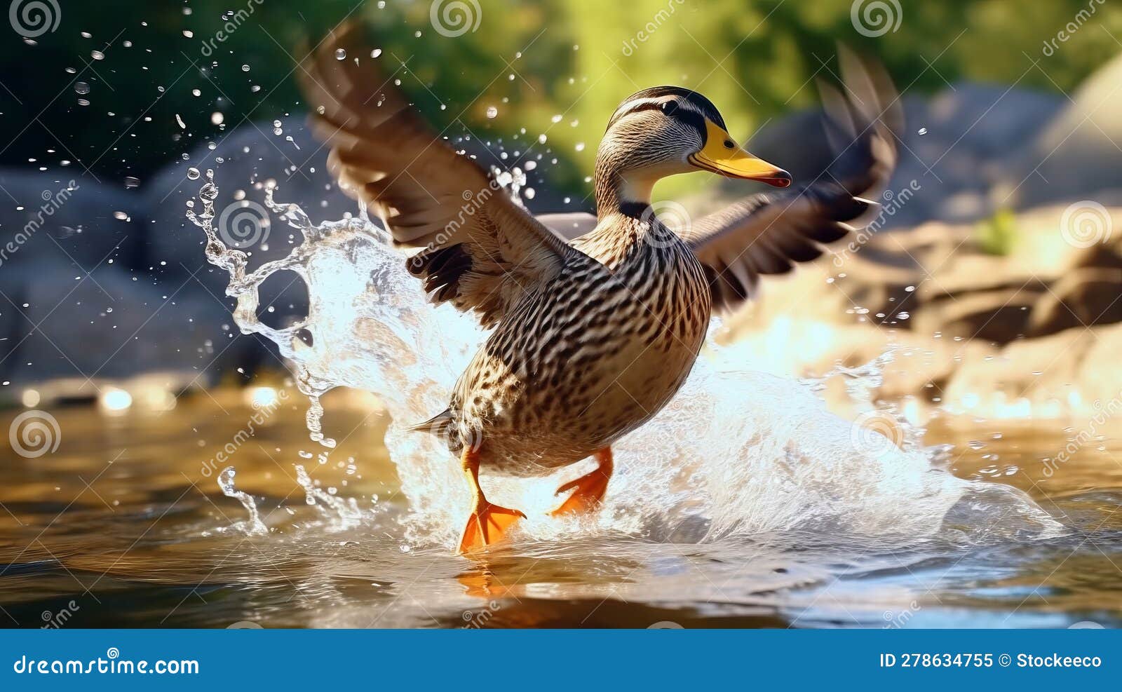 Duck Running in Ultra Hd with Canon Eos R3 Stock Illustration ...