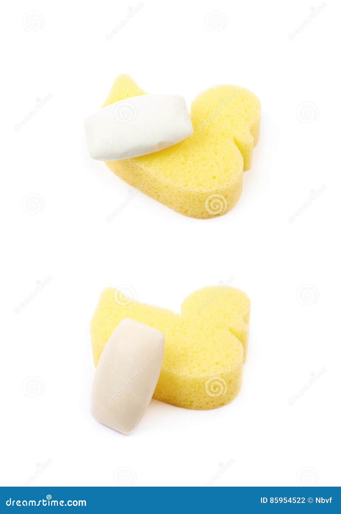 Duck Shaped Sponge Isolated Stock Photo - Image of cosmetics, bathing ...