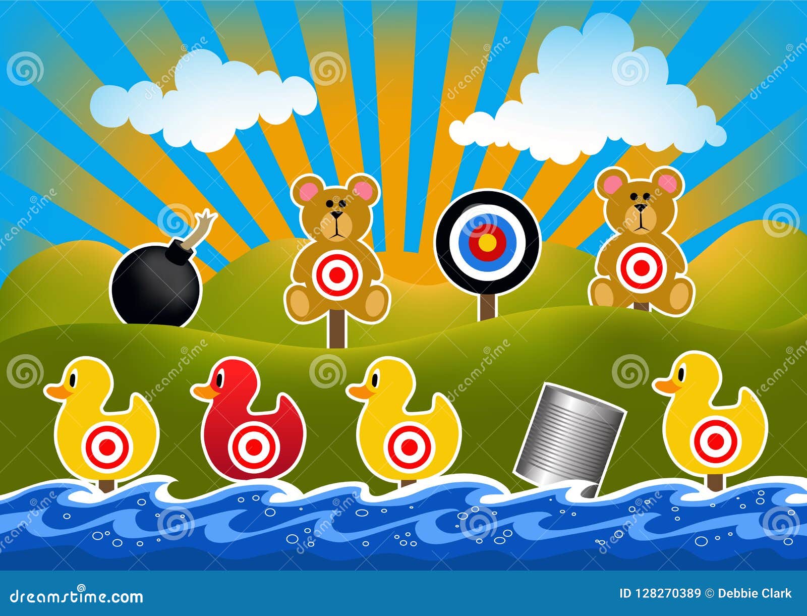 Duck Shoot Game Vector Illustration Stock Photo | CartoonDealer.com ...