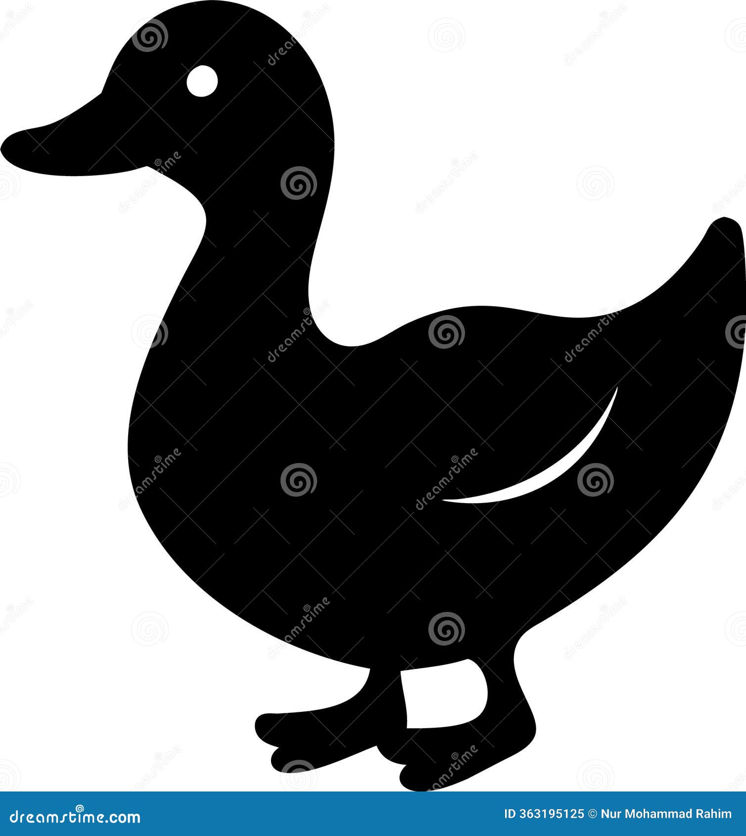 Duck Sign. Duck Black Silhouette Isolated on White Background Stock ...