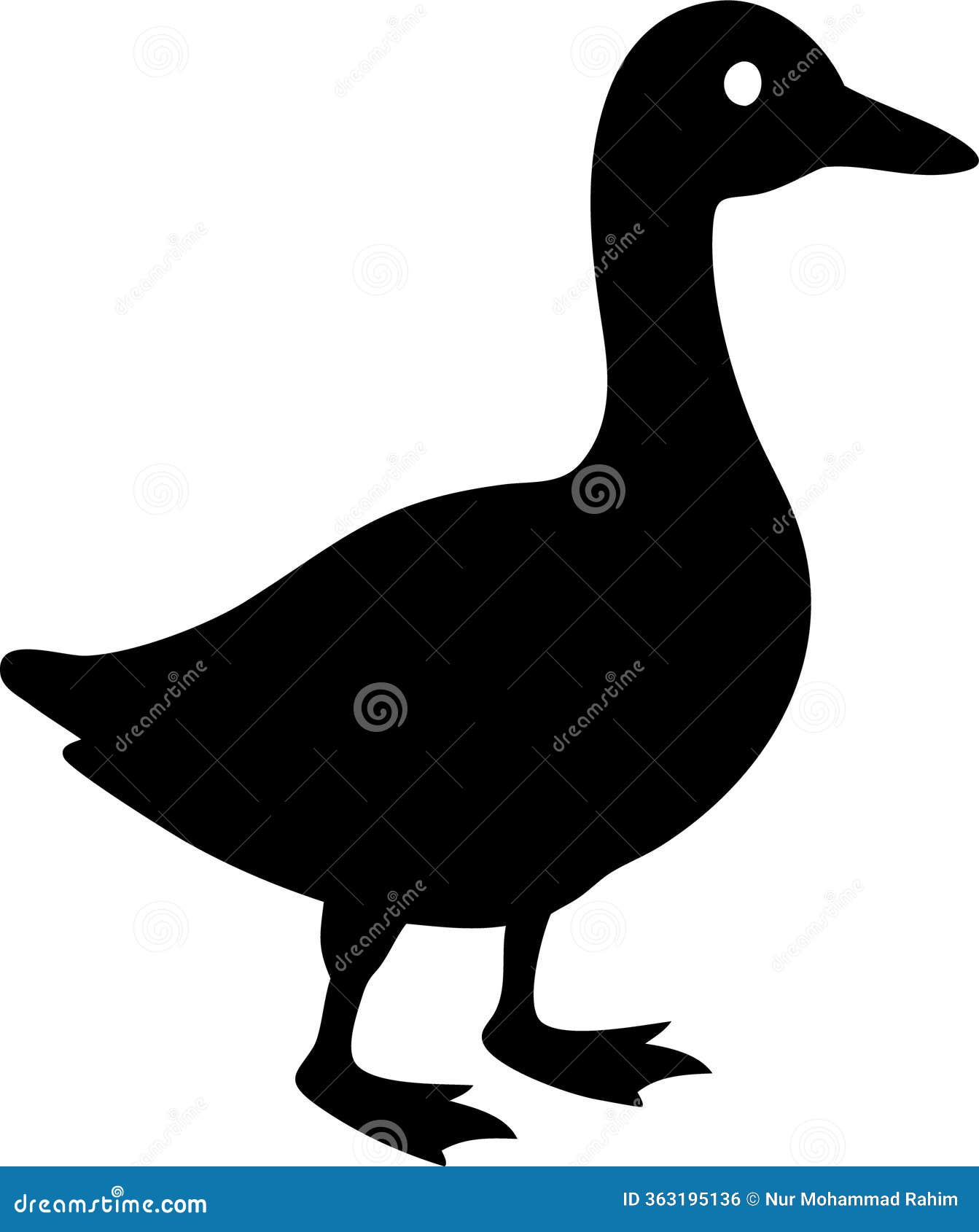 Duck Sign. Duck Black Silhouette Isolated on White Background Stock ...