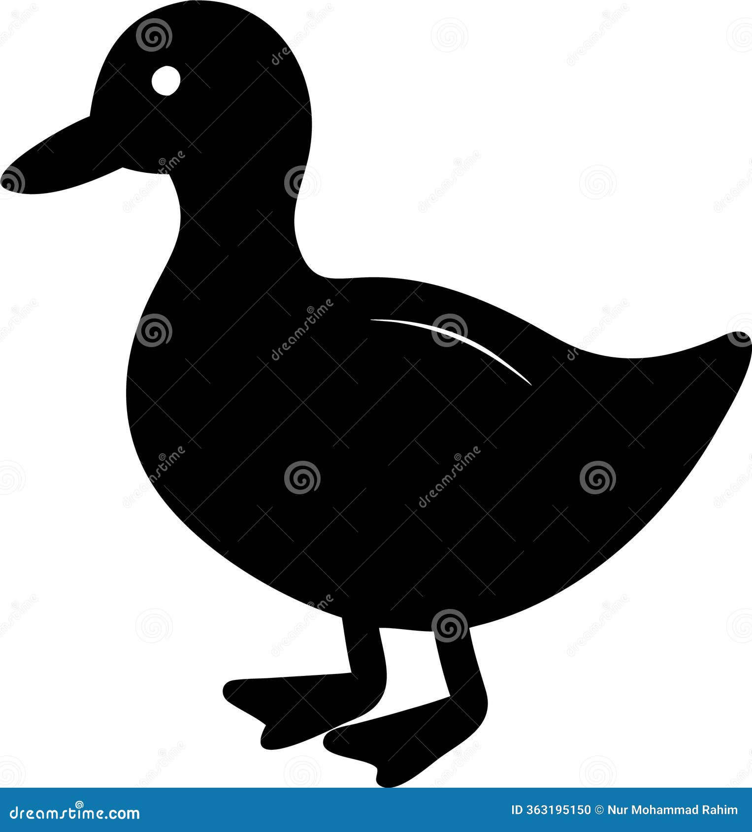 Duck Sign. Duck Black Silhouette Isolated on White Background Stock ...