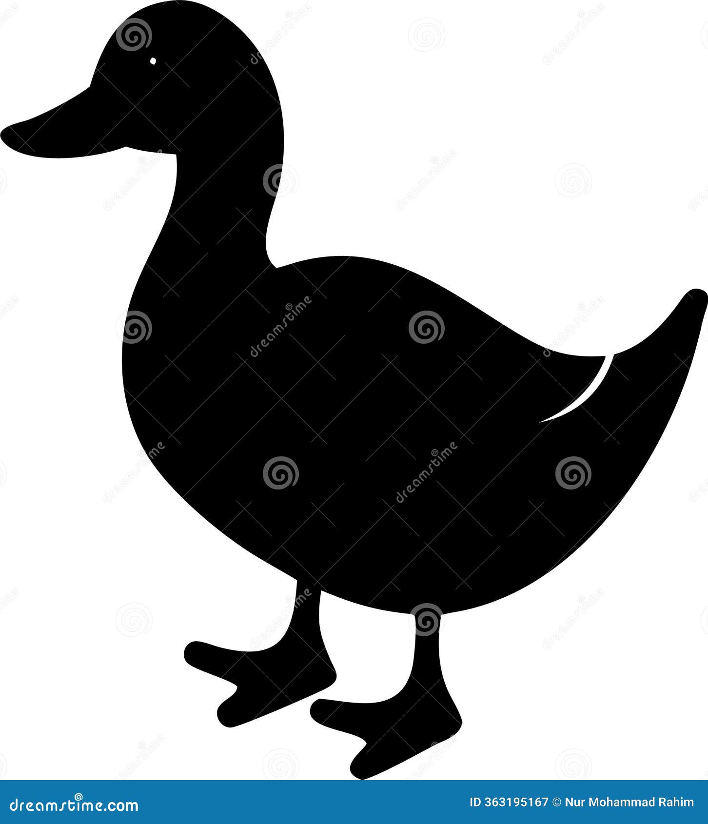 Duck Sign. Duck Black Silhouette Isolated on White Background Stock ...