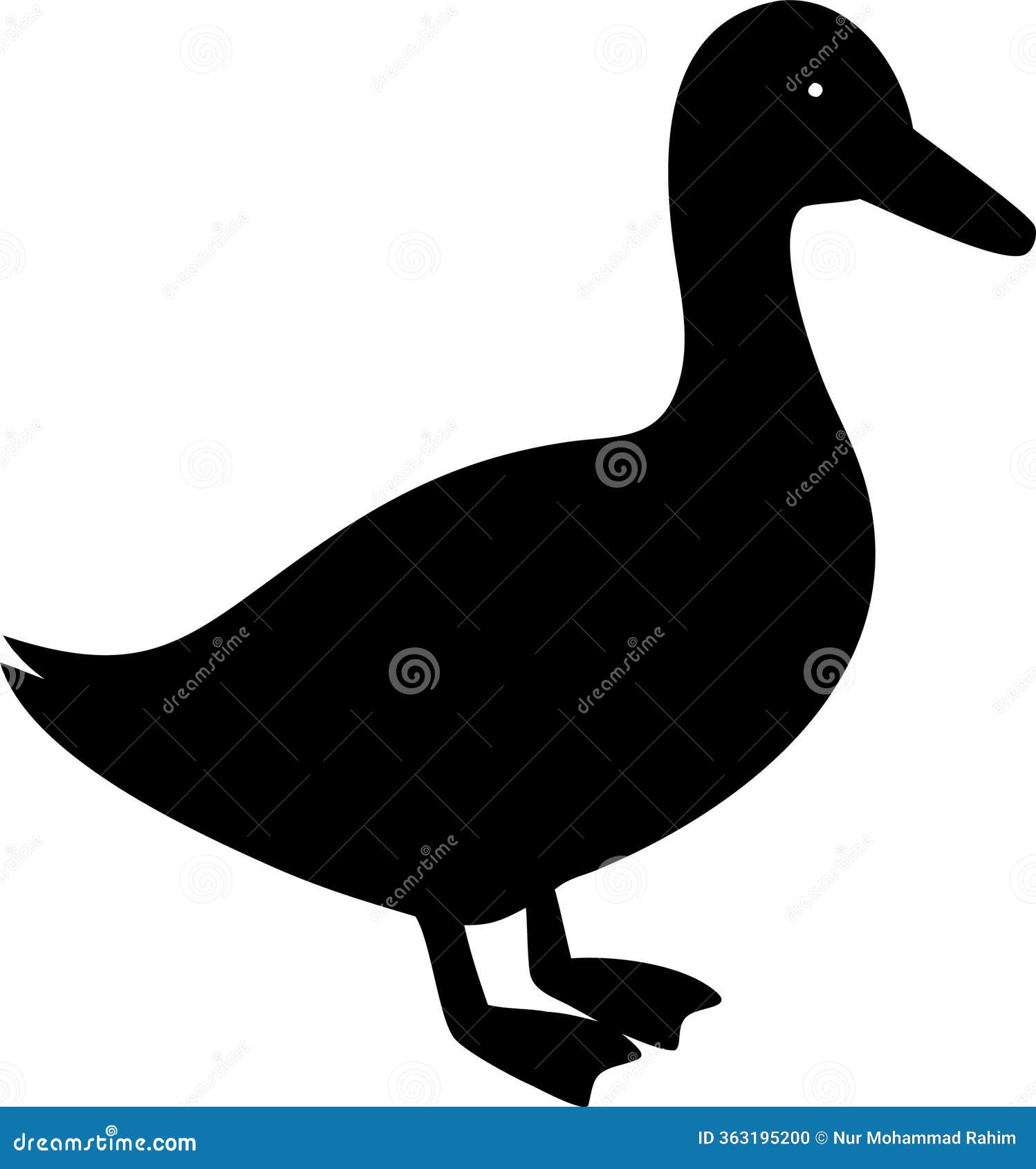 Duck Sign. Duck Black Silhouette Isolated on White Background Stock ...