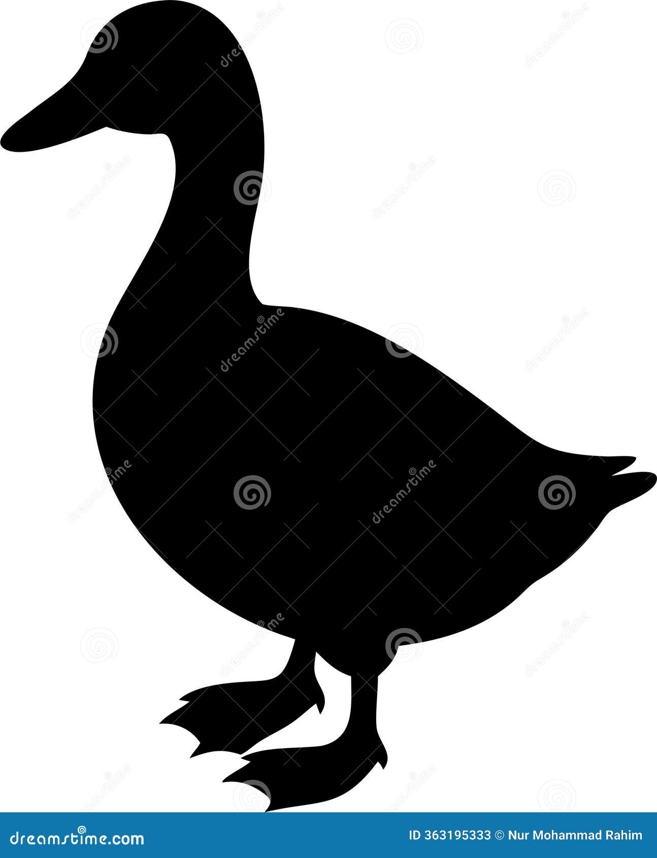 Duck Sign. Duck Black Silhouette Isolated on White Background Stock ...