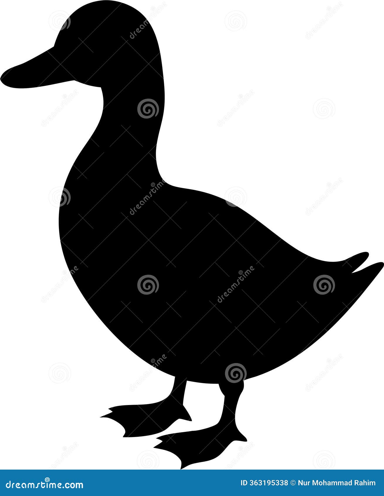 Duck Sign. Duck Black Silhouette Isolated on White Background Stock ...