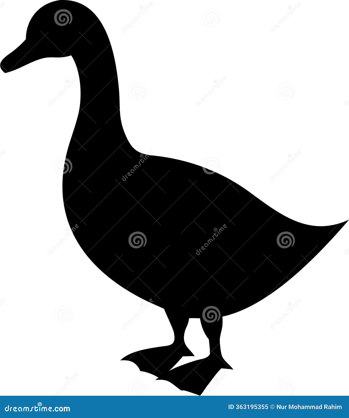 Duck Sign. Duck Black Silhouette Isolated on White Background Stock ...
