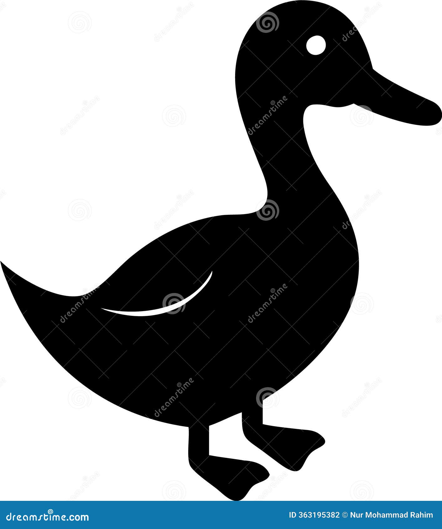 Duck Sign. Duck Black Silhouette Isolated on White Background Stock ...