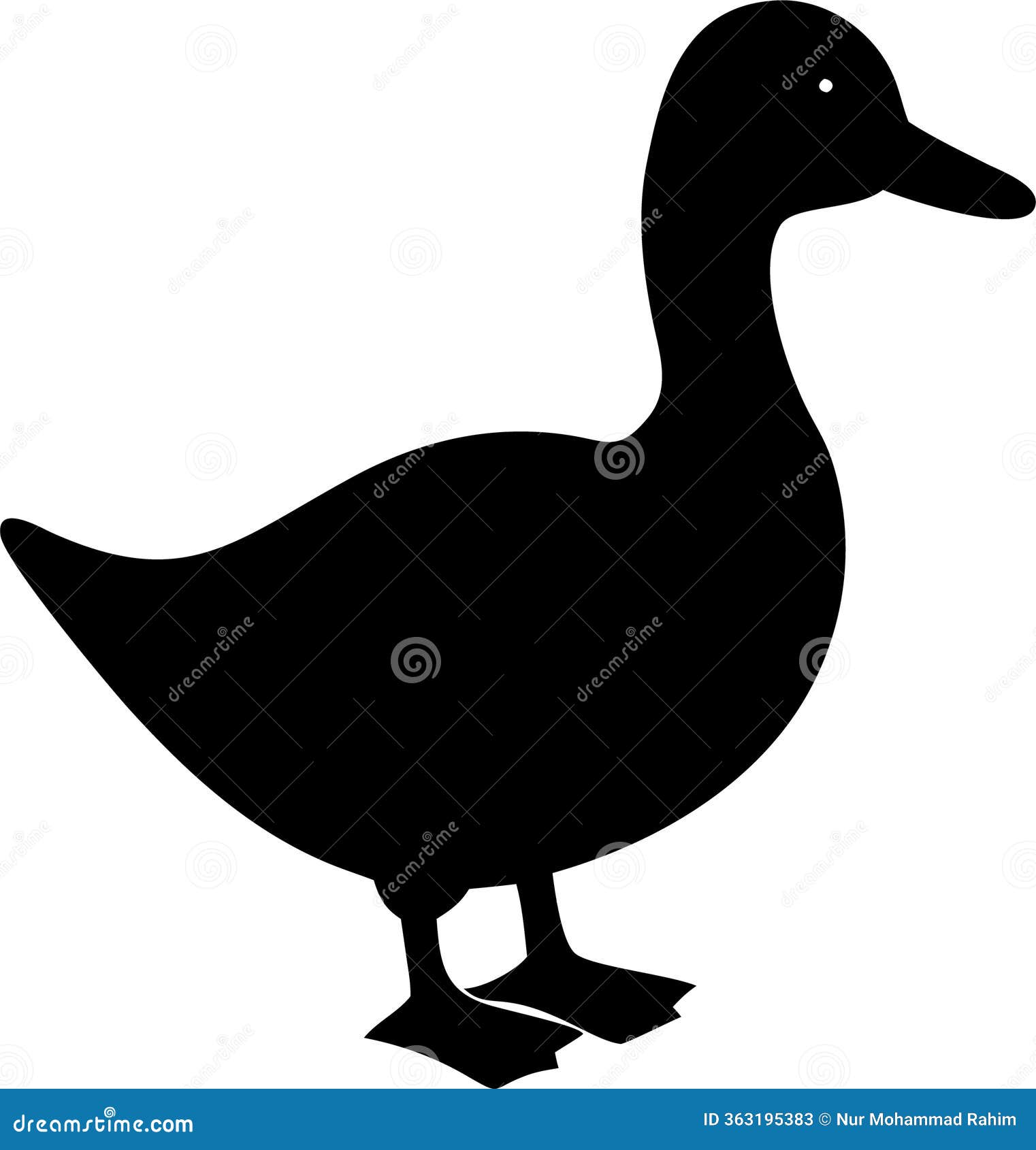 Duck Sign. Duck Black Silhouette Isolated on White Background Stock ...