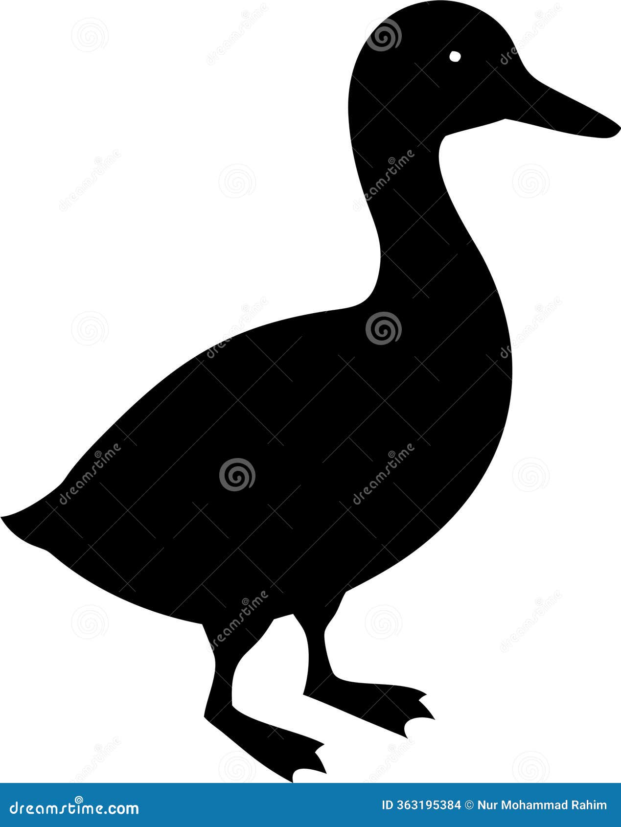 Duck Sign. Duck Black Silhouette Isolated on White Background Stock ...