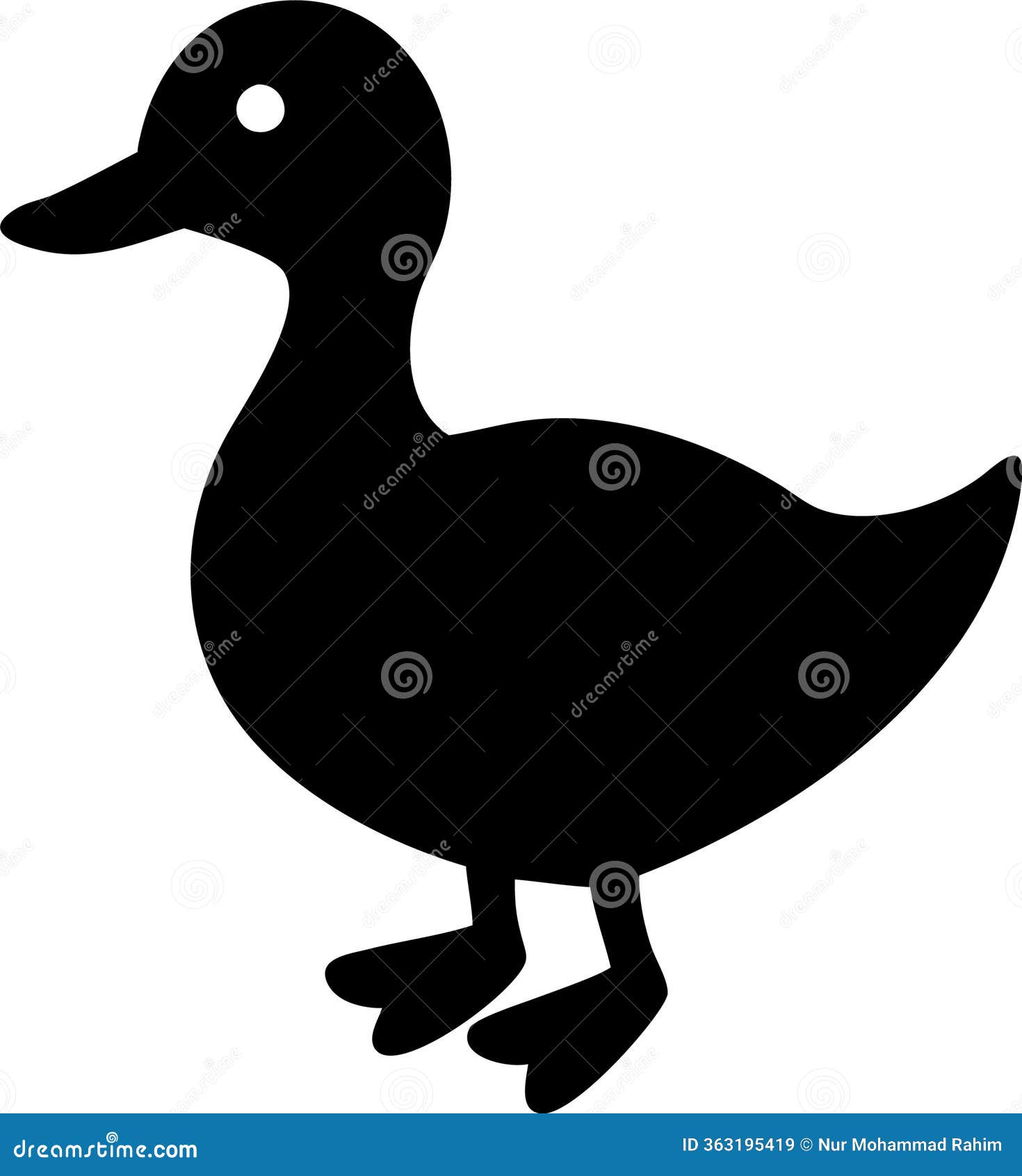 Duck Sign. Duck Black Silhouette Isolated on White Background Stock ...