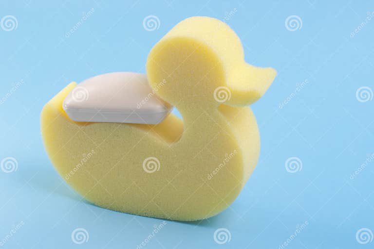 Duck Sponge with Soap on Back Stock Photo - Image of duckling, beak ...
