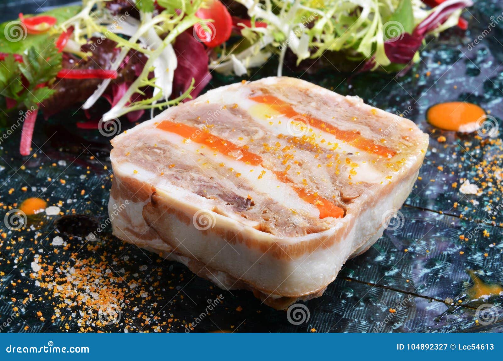 Duck terrine stock image. Image of meatloaf, dish, background - 104892327