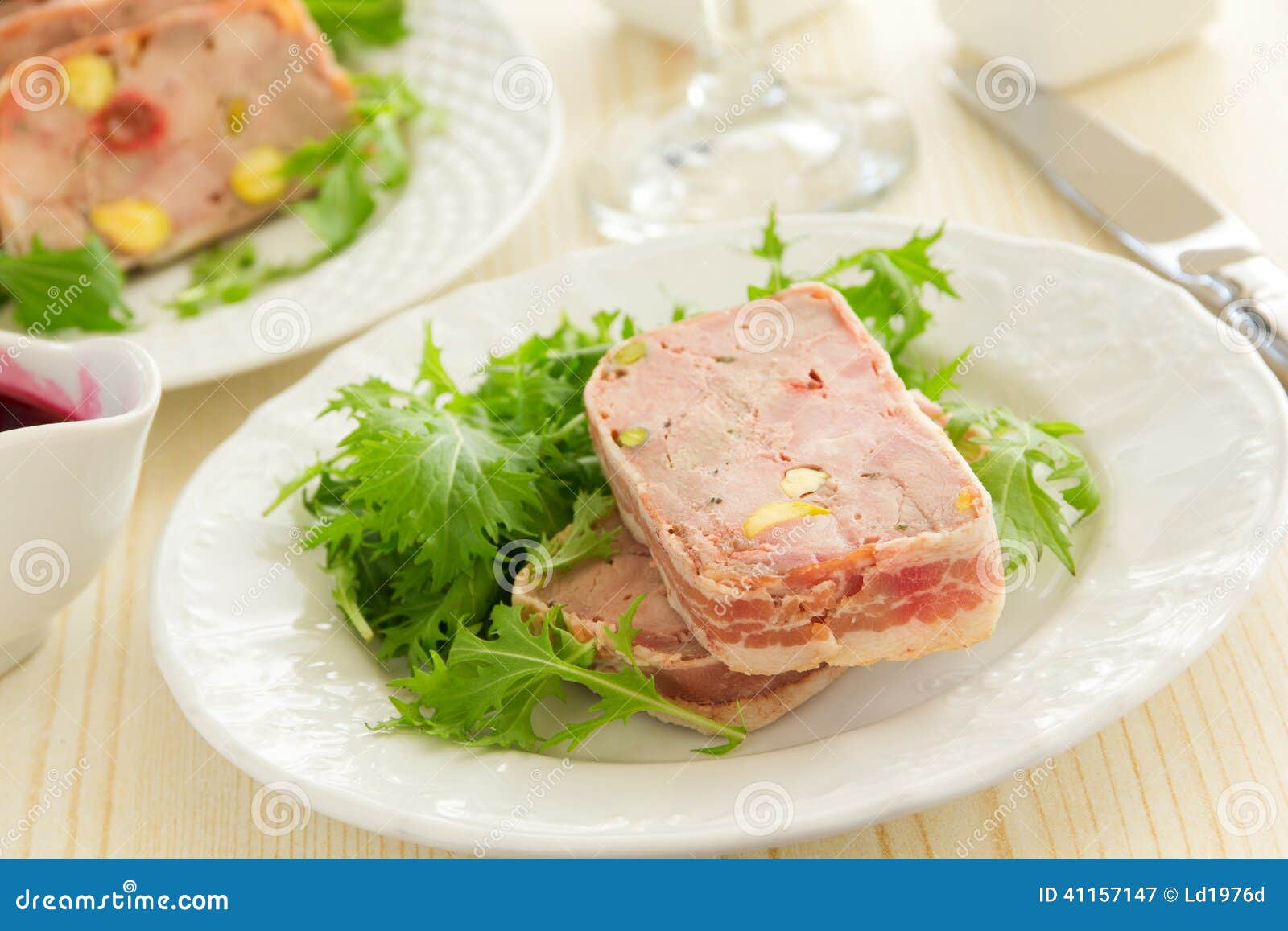 Duck terrine stock image. Image of turkey, sage, pistachios - 41157147