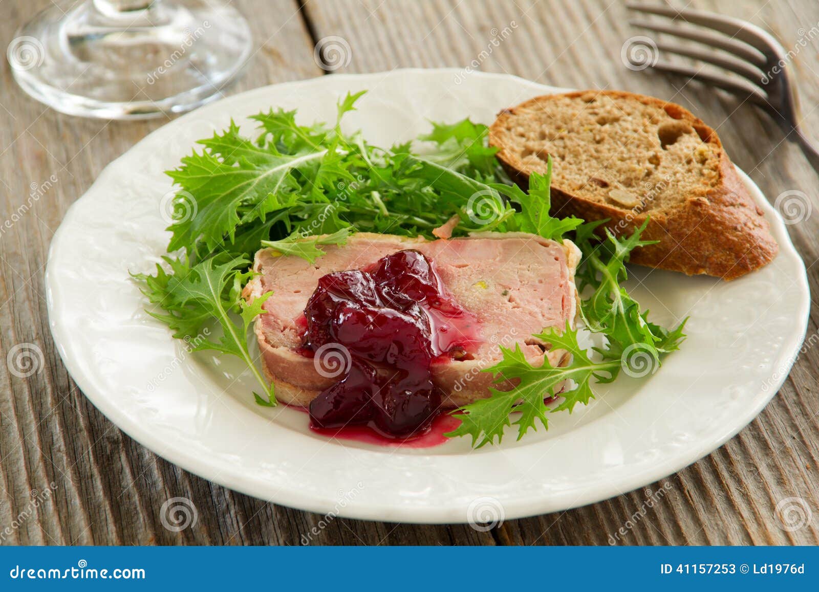 Duck terrine stock image. Image of meal, pistachios, bread - 41157253
