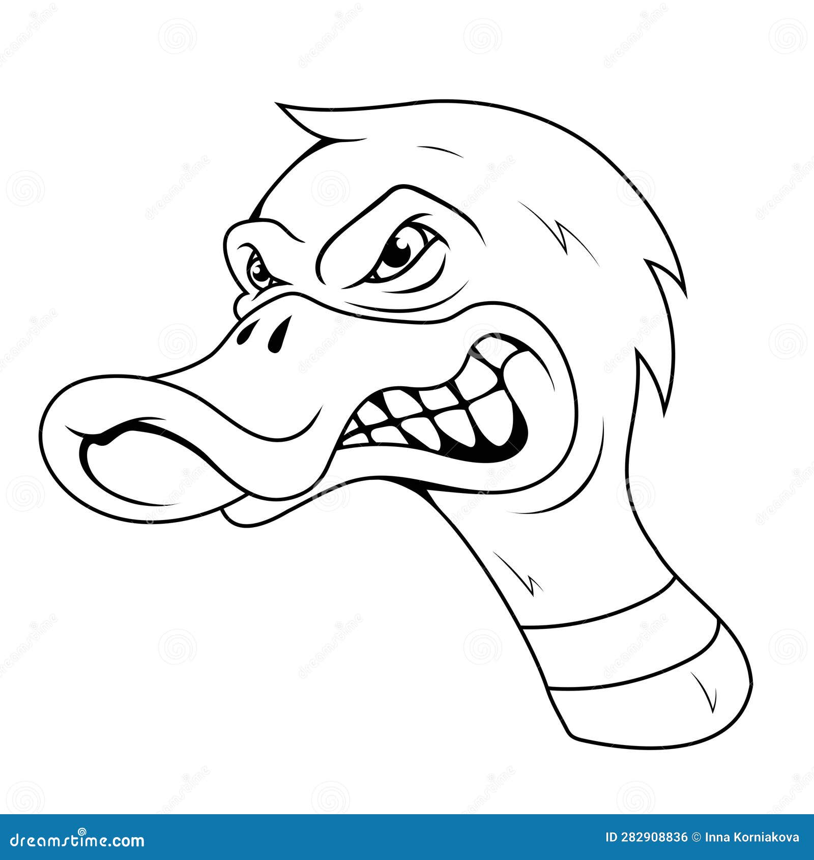 Duck. Vector Illustration Of A Sketch Waterbird With A Broad Blunt Bill ...