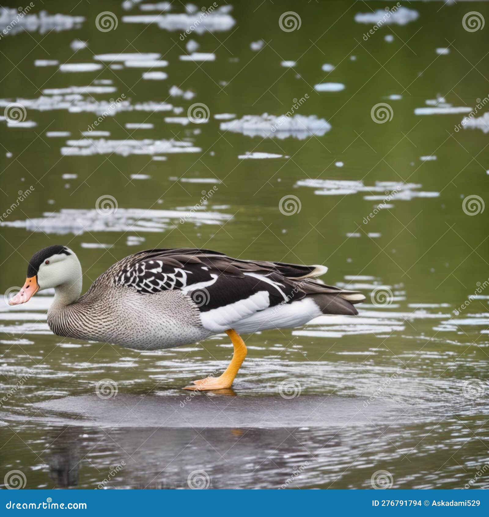 Duck Wandering in the River Stock Illustration - Illustration of ducks ...