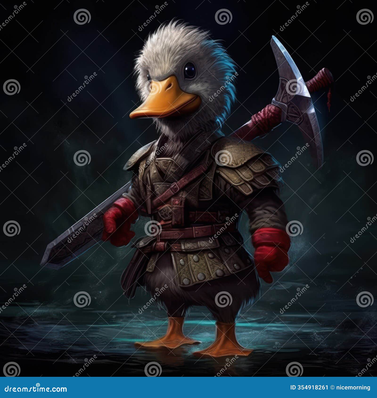 Duck Warrior. Created by Generative Artificial Intelligence Stock Image ...