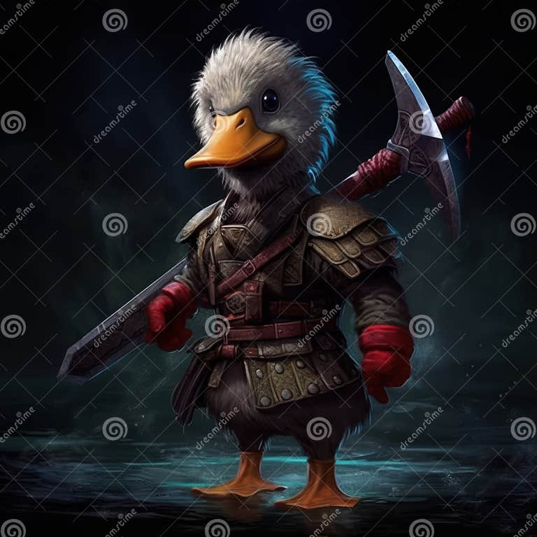 Duck Warrior. Created by Generative Artificial Intelligence Stock Image ...