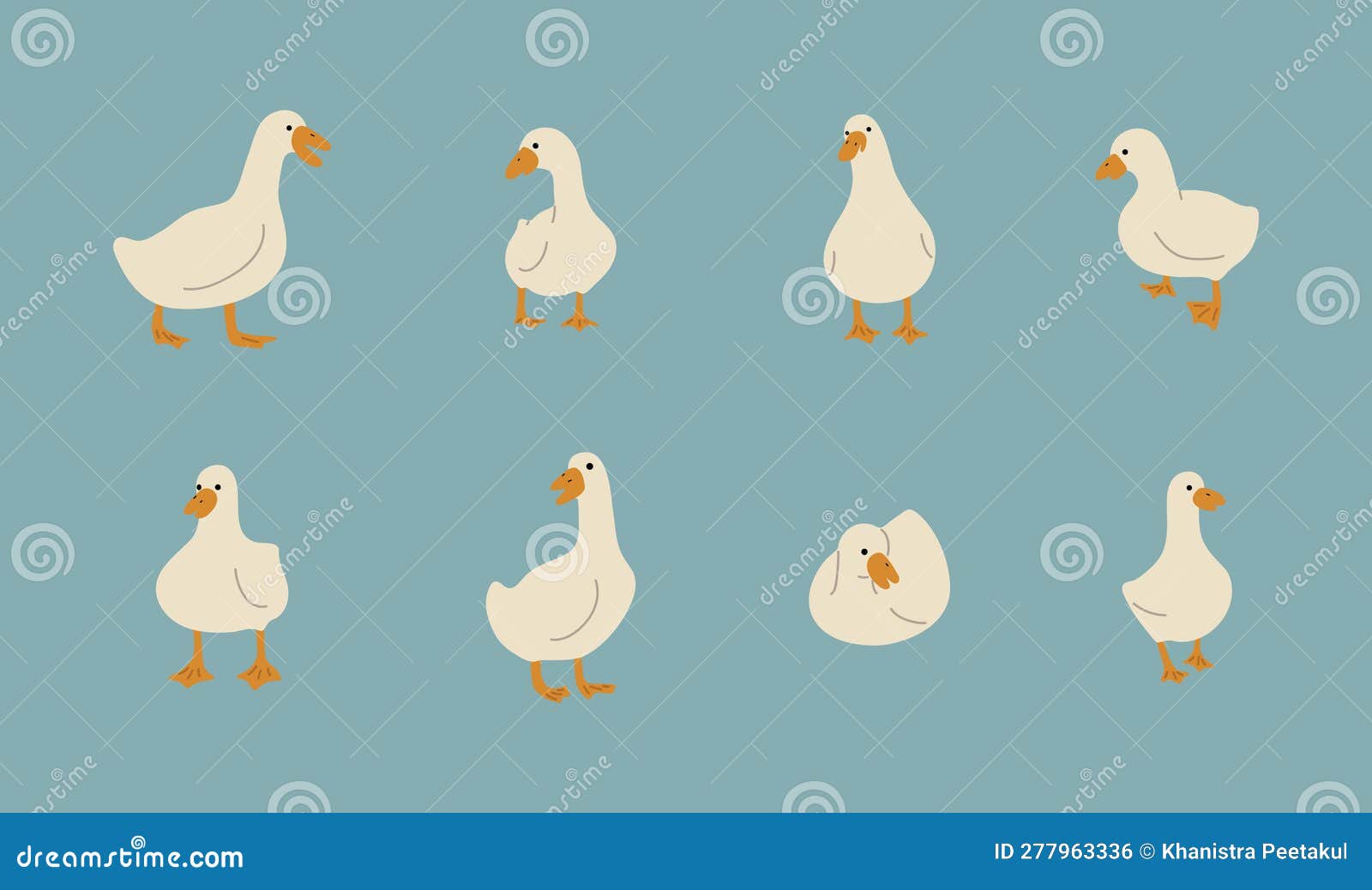 Duck white 2 so cute stock vector. Illustration of white - 277963336