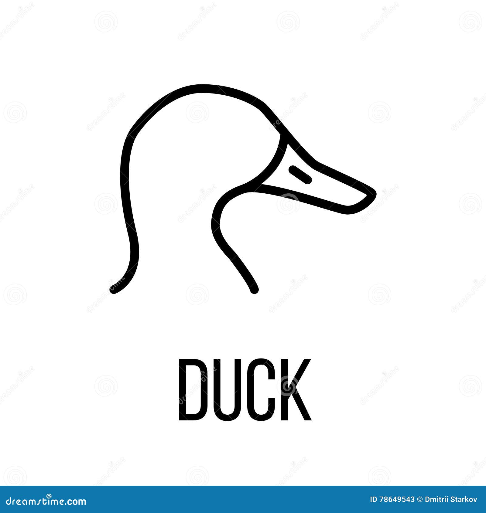 Ducken Sie Ikone Oder Logo in Der Modernen Linie Art Stock Abbildung ...