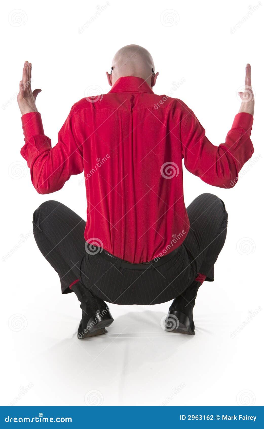 Duckender Mann stockfoto. Bild von socken, kopf, angehoben - 2963162