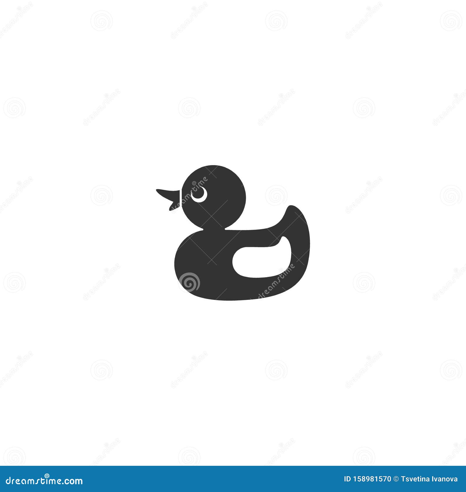 Ducking Toy Black Vector Icon. Stock Vector - Illustration of ducking ...