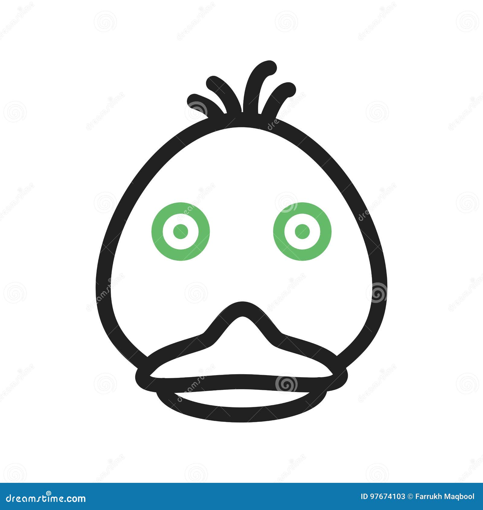 Duckling Face stock vector. Illustration of animals, animal - 97674103