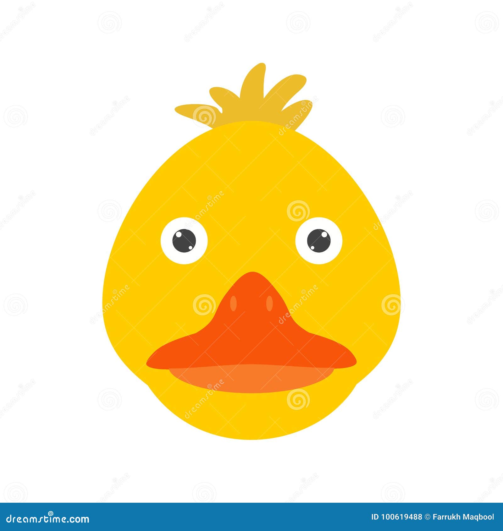Duckling Face stock vector. Illustration of yellow, face - 100619488