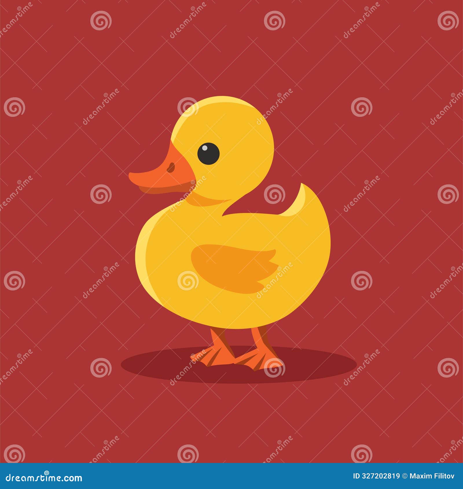 Duckling Flat Vector Illustration. Yellow Little Duck. Minimalistic ...