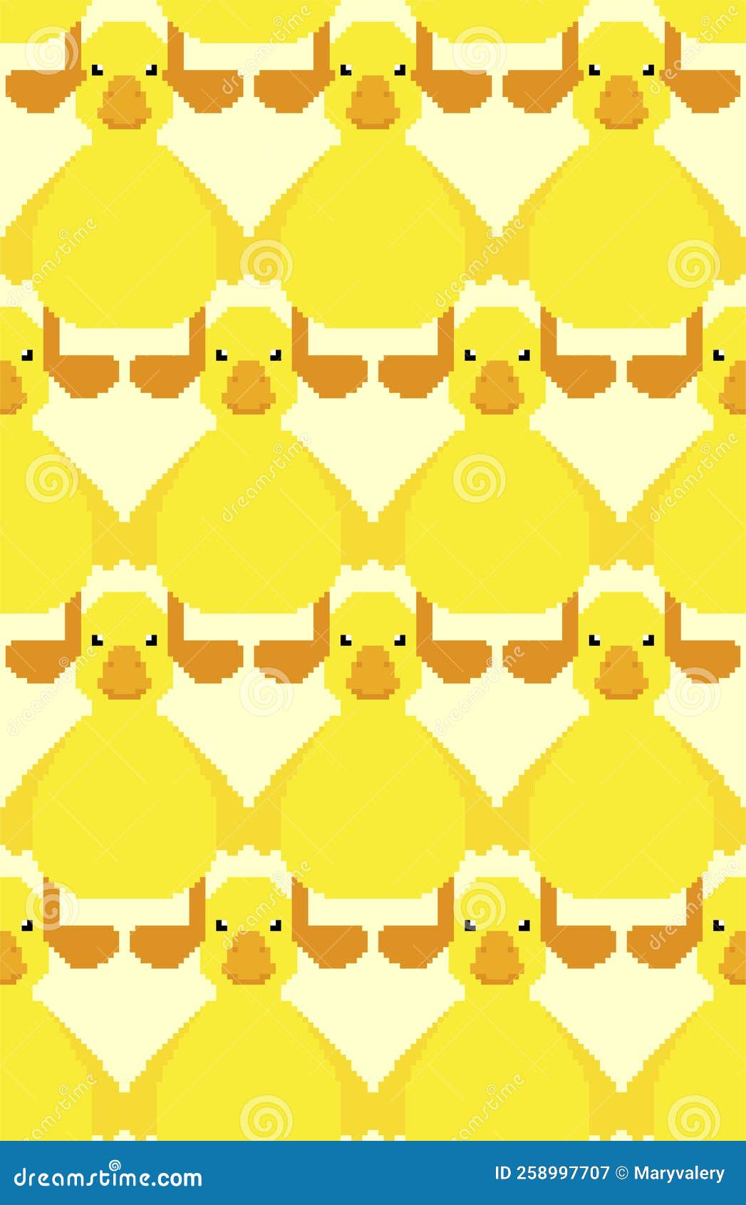Duckling Pixel Art Pattern Seamless . Little Duck 8 Bit Background ...