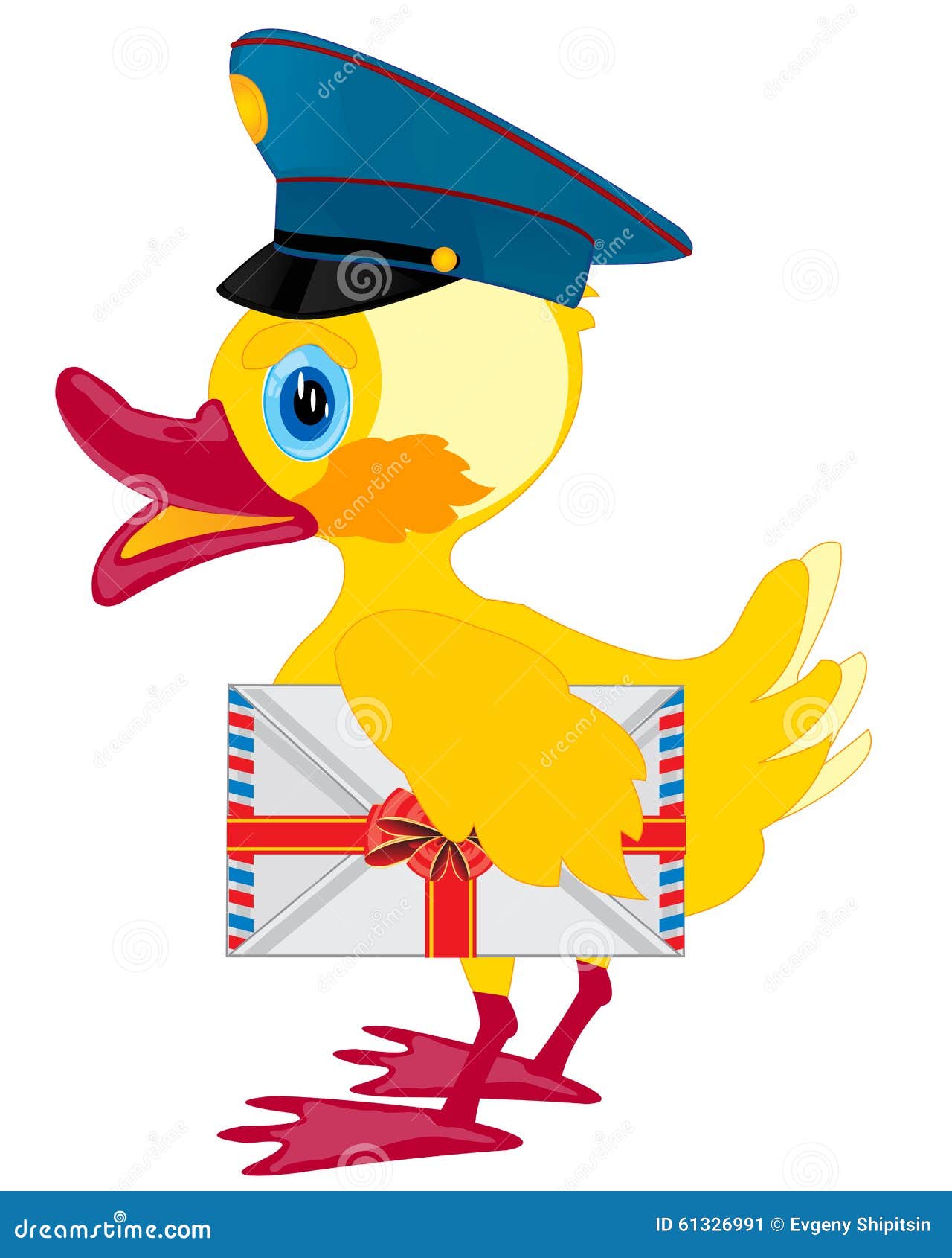 Duckling Postman with Envelope Stock Vector - Illustration of news ...