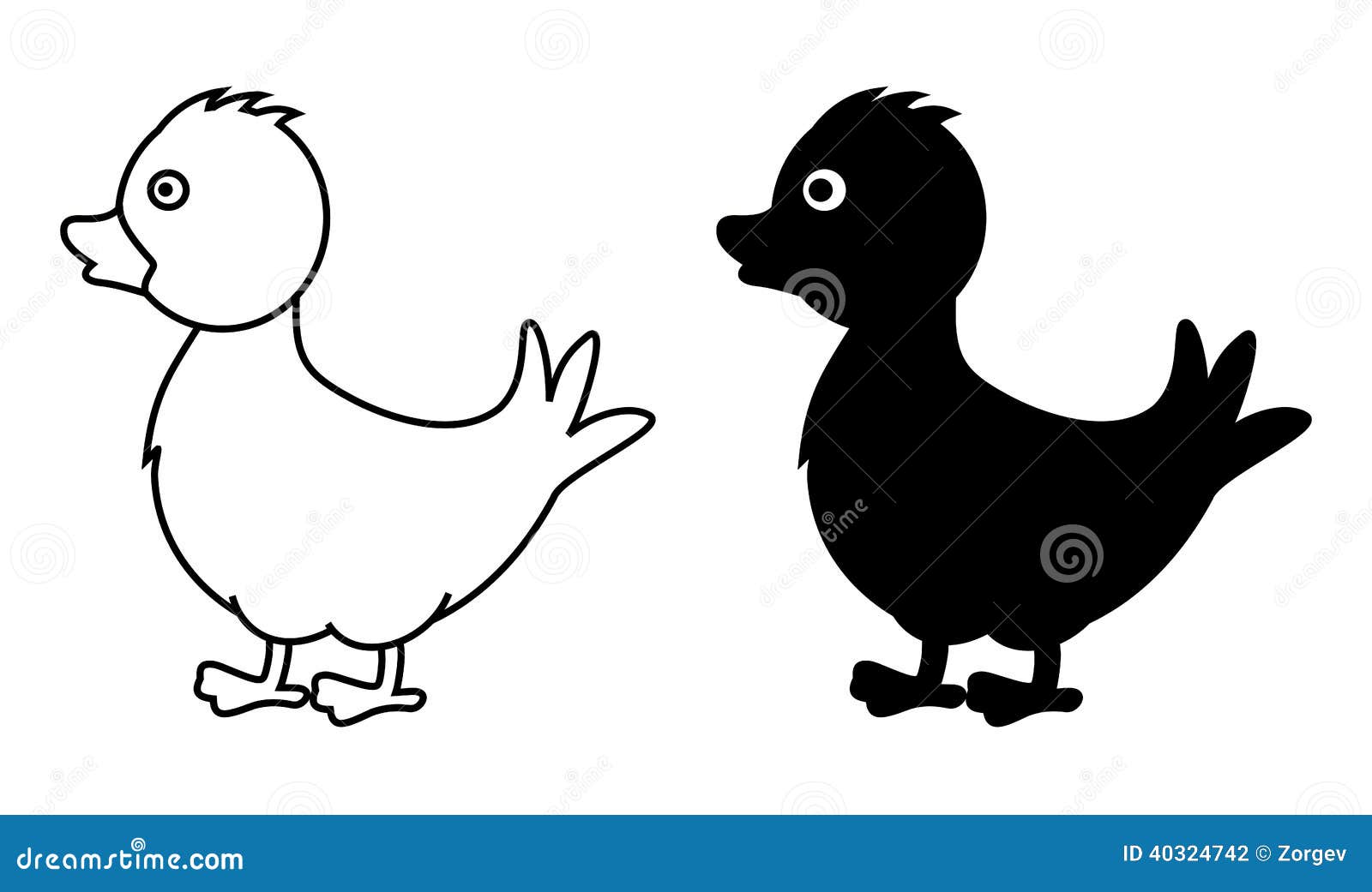 Duckling in a shadow stock illustration. Illustration of black - 40324742