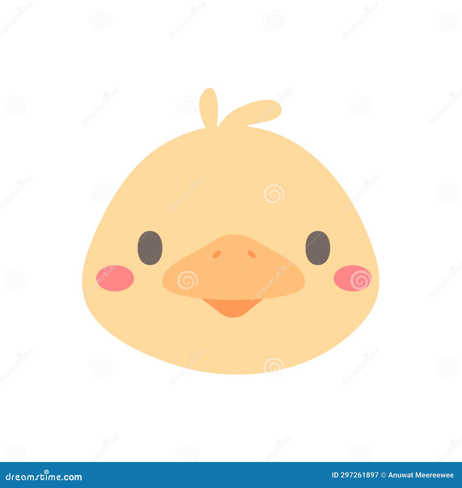 Duckling Vector. Cute Animal Face Design for Kids Stock Vector ...
